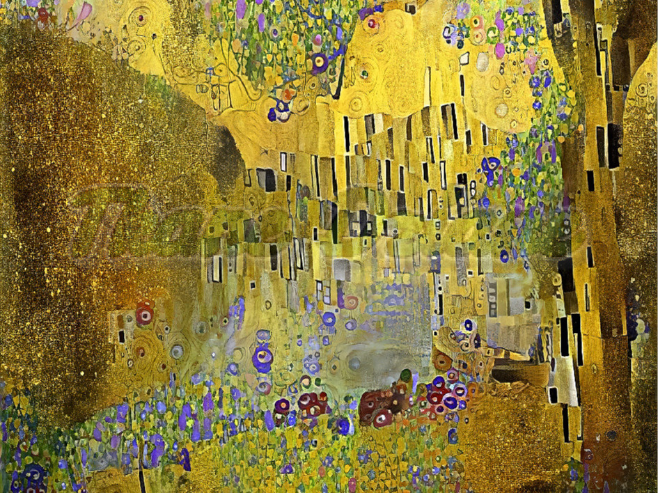 TkaneDziane.pl > PANEL WELUR TAPICERSKI PEJZAŻ A'LA KLIMT